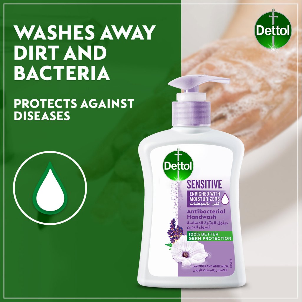 Dettol Sensitive Antibacterial Liquid Hand Wash 3 x 200ml - Sanami ...